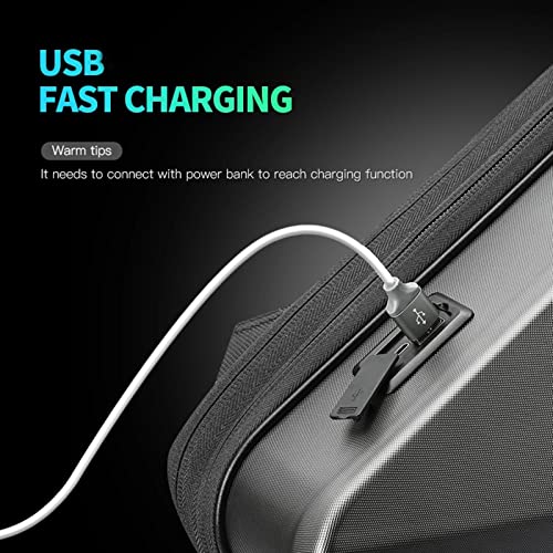 Gaming Laptop Backpack with USB Charging Port TSA Lock for Men,Hard Shell Expandable Business Backpack Fits 17.3 Inch Notebook Computer,black
