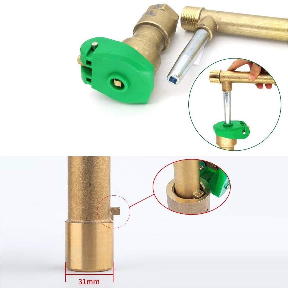 Brass Quick Coupler Valve Garden Hose Underground Irrigation Tool Sprinkler Key DN25 1-inch 1" Lockable Satety