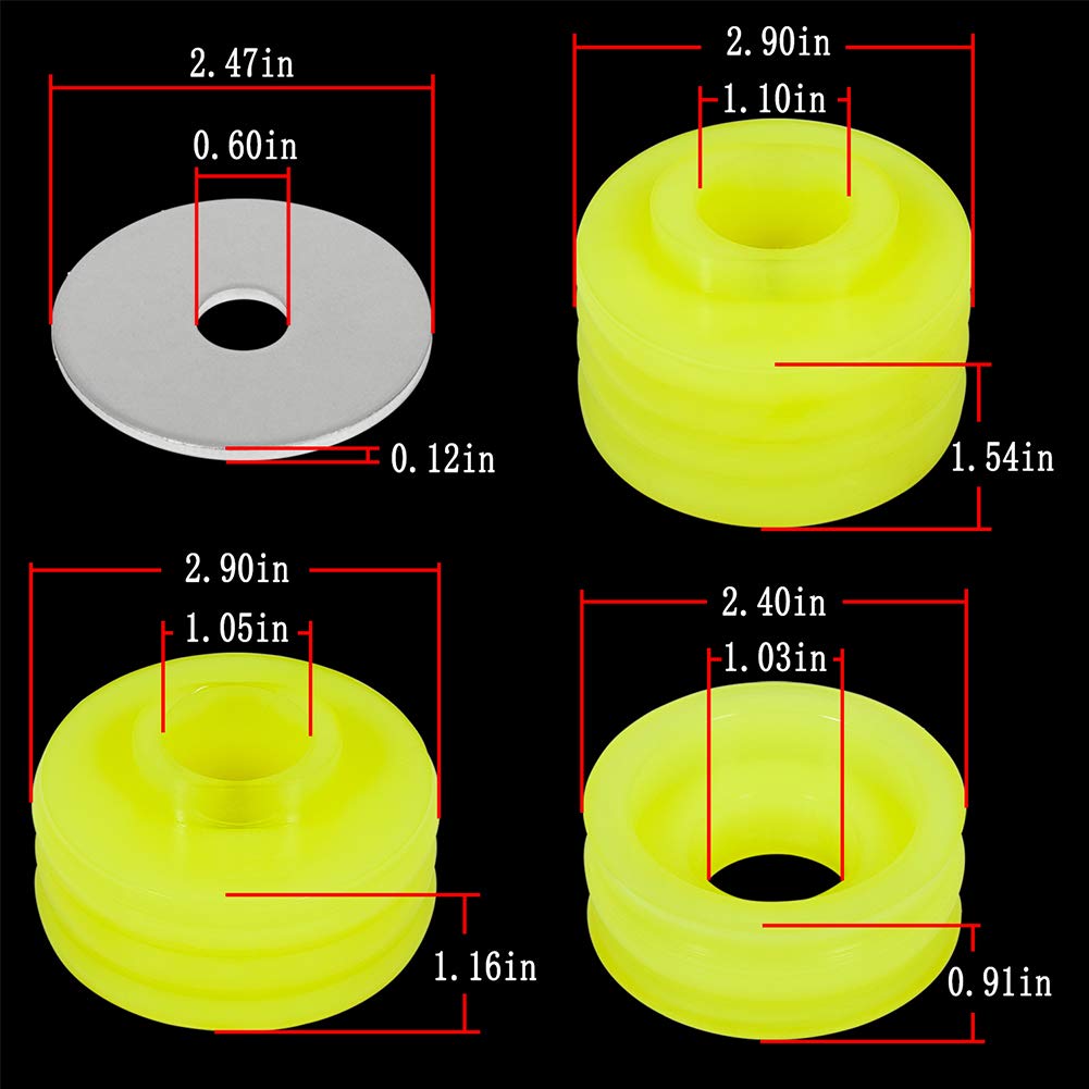Body Mount Bushing Kit KF04050BK Fits for Ford F250 F350 1998-2018 Polyurethane Body Mounts, OE Replacement (Yellow)