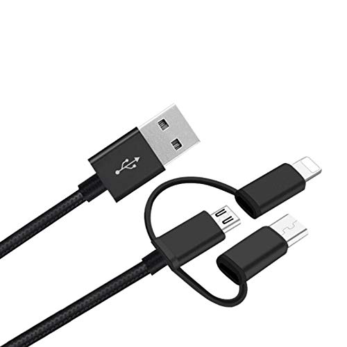 BoxWave Cable Compatible with Magedok OLED Portable Touchscreen Monitor PI X6 (13.3 in) - AllCharge 3-in-1 Cable - Jet Black