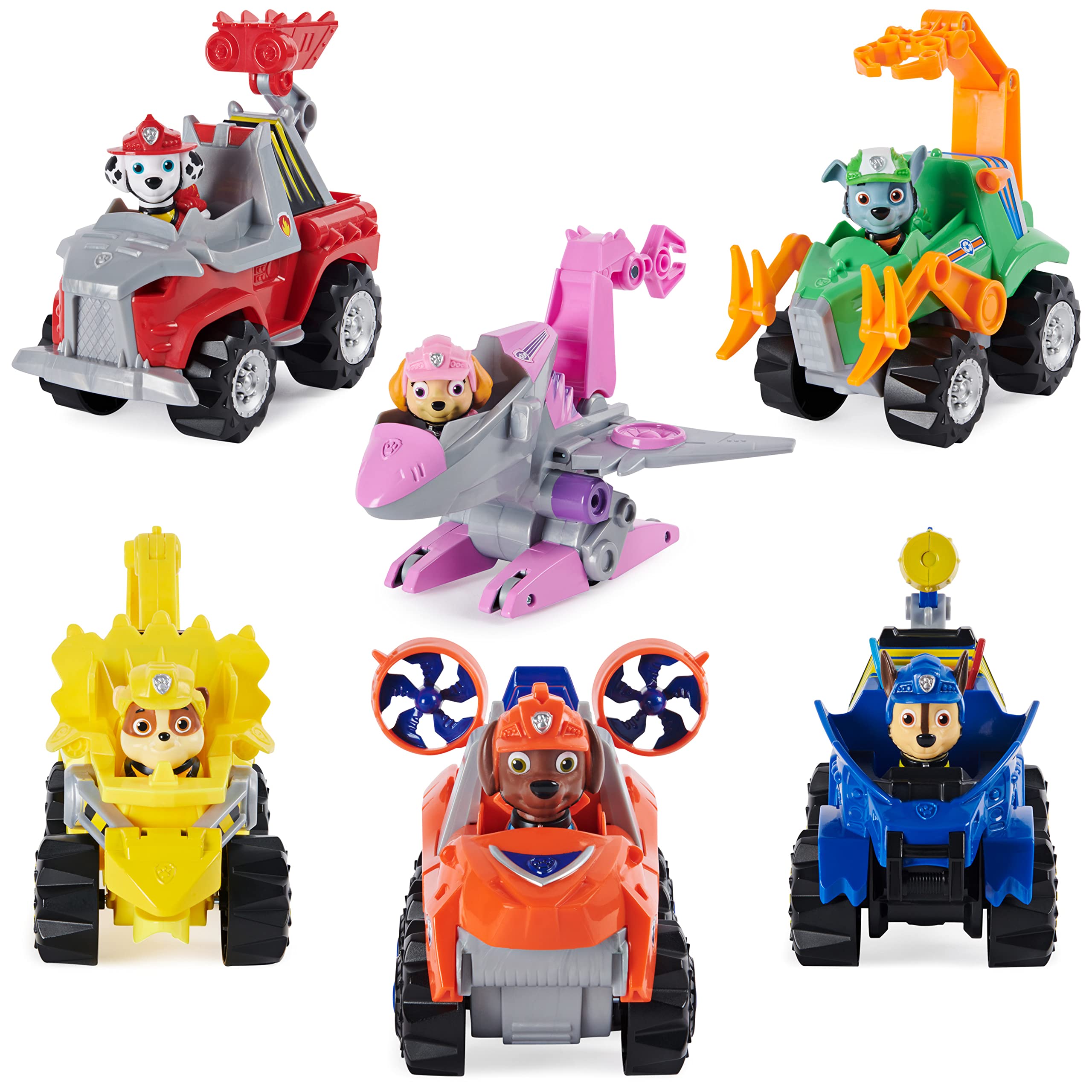 Paw Patrol Marshall 6056930 – Children's Toy – Vehicle + Dino Rescue Figurine Random Model, Multicolored