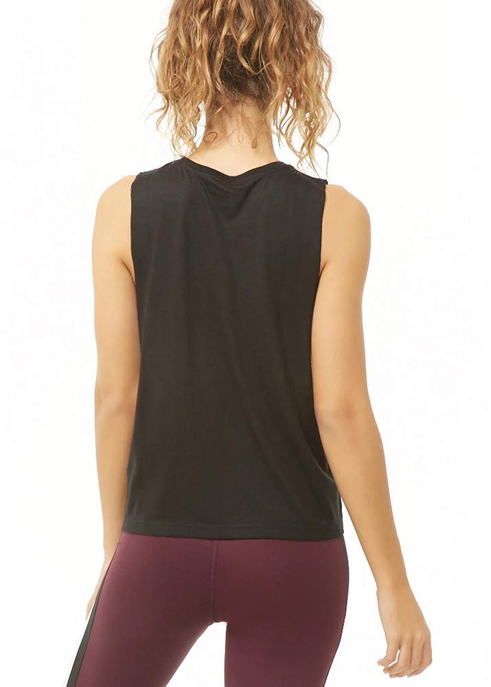 Bestisun Womens Workout Tanks Running Muscle Tank Sport Exercise Gym Yoga Athletic Tops Athletic Shirts Exercise Clothes Black XL