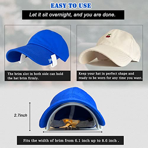 CAMNWAMN Hat Bill Bender, Hat Brim Bender, Hat Curving Band Tool, with Hat Sizing Reducer Tape - U.S. Patent Pending (2 Pack White)