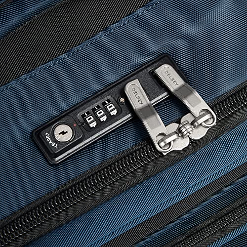 DELSEY Paris Sky Max 2.0 Softside Expandable Luggage with Spinner Wheels, Blue, 3 Piece Set