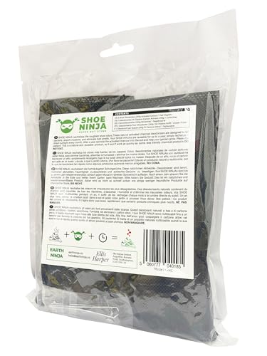 Shoe Deodorizer Inserts - Shoe Odor Eliminator - Activated Charcoal to Absorb Shoe Smell - Pack of 2 Shoe Smell Eliminator with Nail Clippers