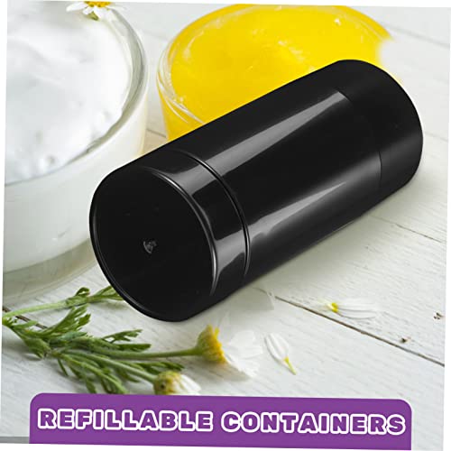 Empty Refillable Bottle 24 pcs for Refillable Cosmetic Aroma Bottle Filling Mini Balm Stick Tube Bottles Cream Black DIY Sample Empty Up Containers Lip Crafting Care Gloss Lipstick Round Tubes ( Color