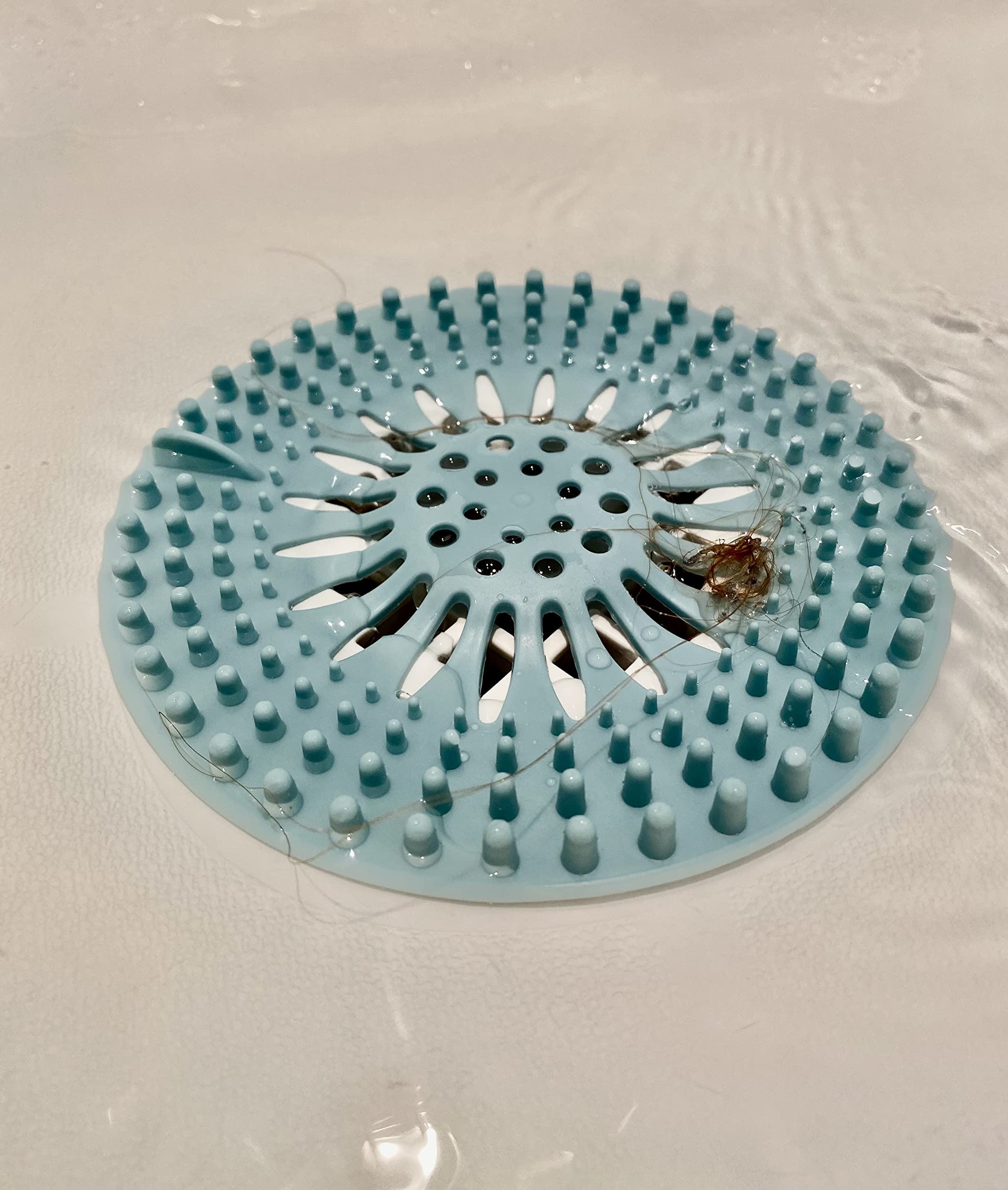Drain Strainer Hair and Debris Catcher Set Shower and Sink Drain 4 Pack, 5.12β *5.12β *0.48β, White, Blue, Pink, Dark Gray