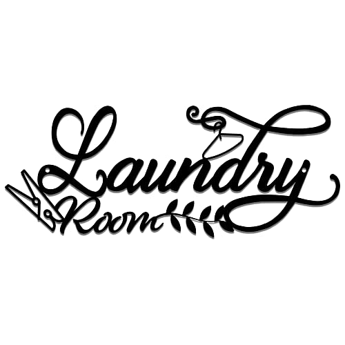 Dancenser Laundry Room Décor Vintage Metal Laundry Room Wall Decoration Laundry Sign Wall Art Backdrop Decoration Laundry Room Decor and Accessories 15.7 x 6.2 inch Black