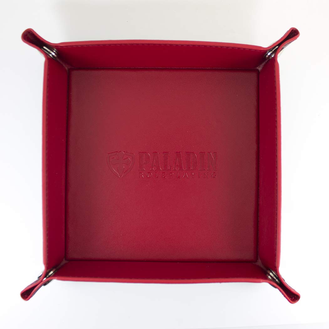 Paladin Roleplaying Dice Rolling Tray - Small Portable Faux Leather Tray for DND