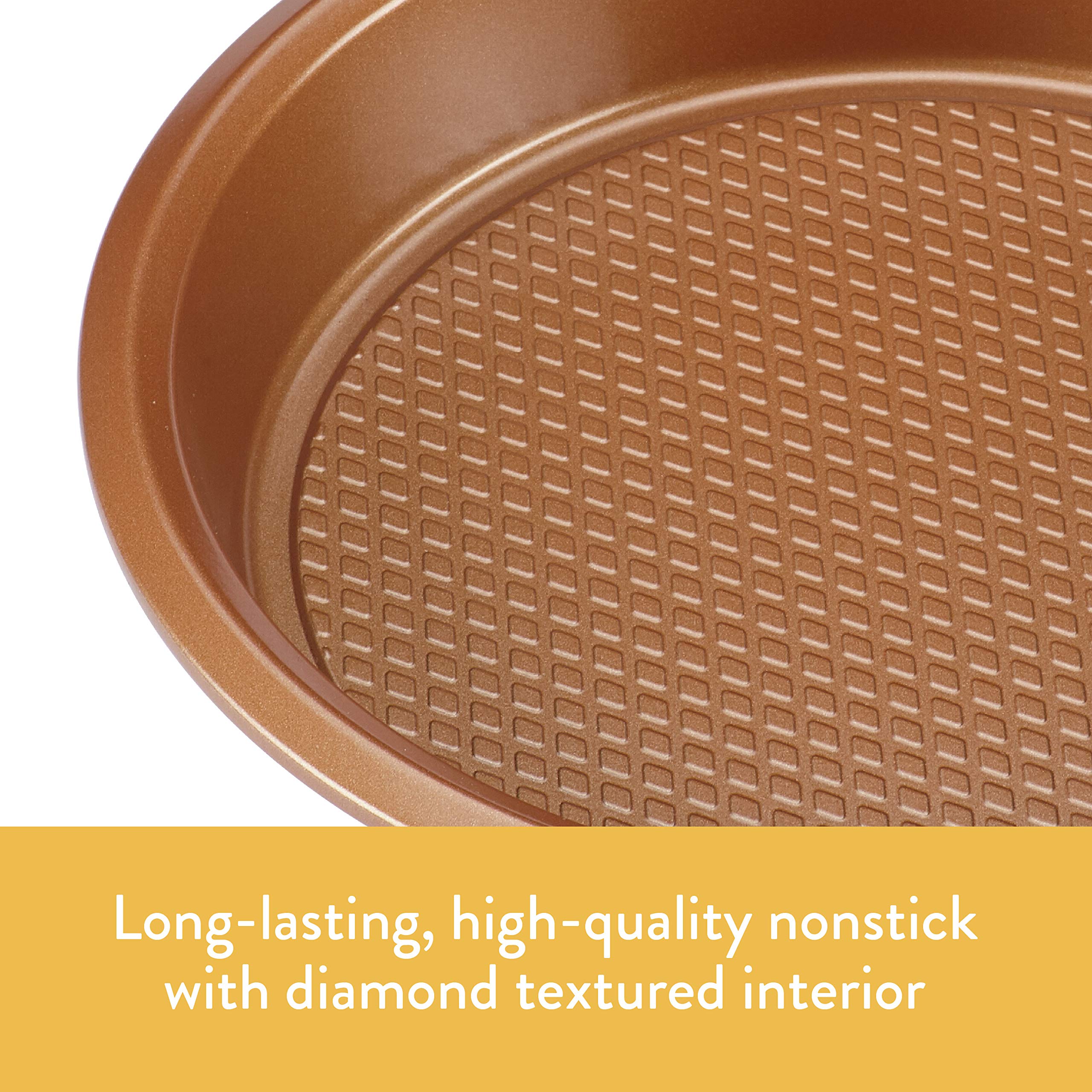 Ayesha Curry Nonstick Bakeware Nonstick Baking Pan With Lid / Nonstick Cake Pan With Lid, Rectangle - 9 Inch x 13 Inch, Brown, Copper