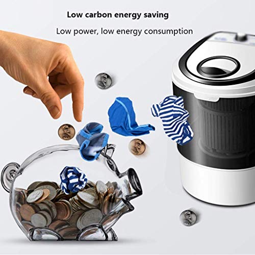 Black Washing Machine,Portable Machine for Compact Laundry Single Translucent Tub Machine Single Barrel