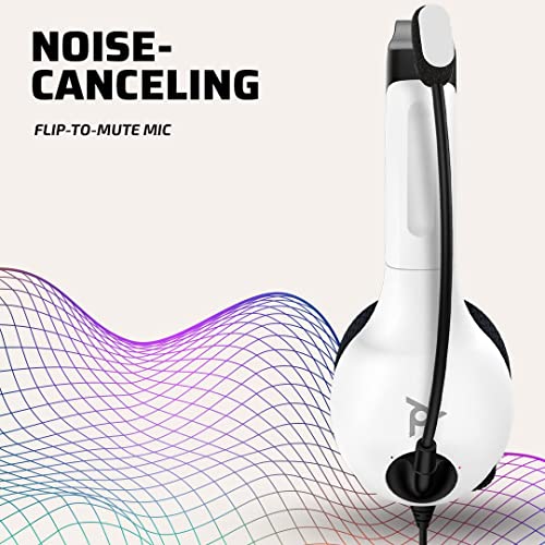 PDP LVL30 Wired Headset with Single-Sided One Ear Headphone for PC, Xbox - Mac, Tablet Compatible - Noise-Cancelling Mic - Lightweight, Cool Comfort, Great for Gaming, School and Remote Work - White