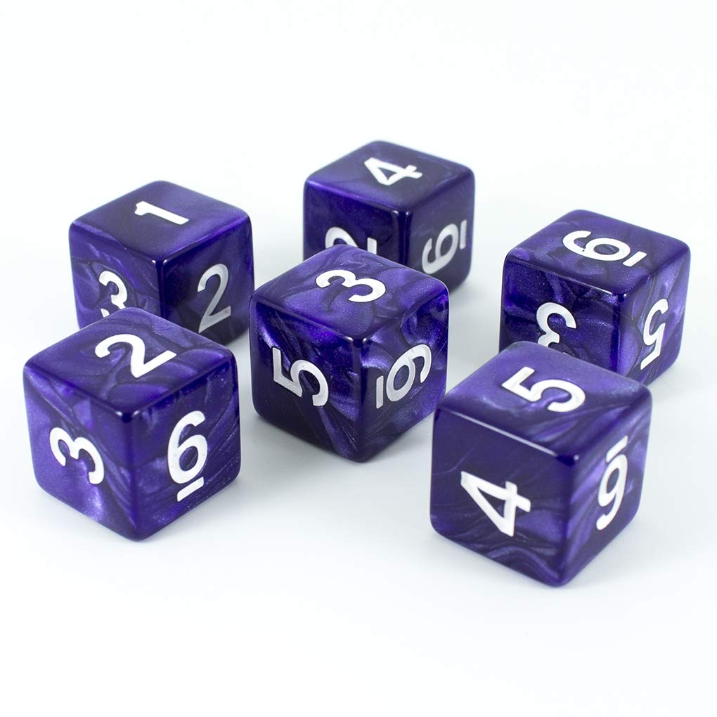 Paladin Roleplaying Purple D6 Dice Set - Pearl Effect - Set of 6