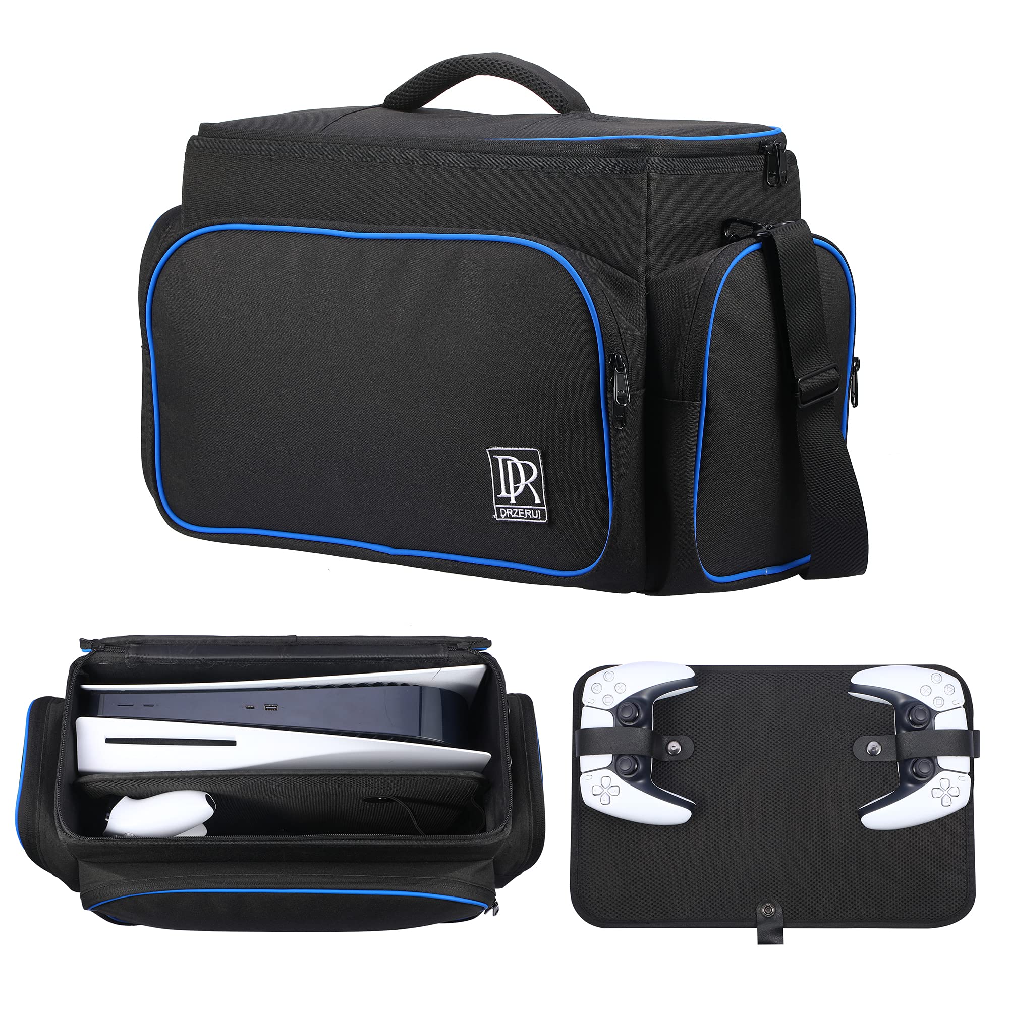 PDTXCLS DRZERUI Carrying Case for PS5, Travel Bag for Playstation DualSens Controller, PS5 Games, Console Base and Gaming Accessories