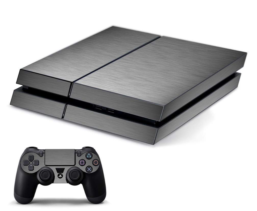 LidStyles Vinyl Protection Skin Kit Decal Sticker Compatible with Sony PS4 Original Console (MTS #2 (Silver))