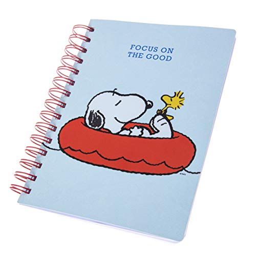 Graphique Vegan Leather Spiral Journal, Peanuts Focus,"Focus On The Good" Quote on the Cover – Perfect for Taking Notes, Lists and More