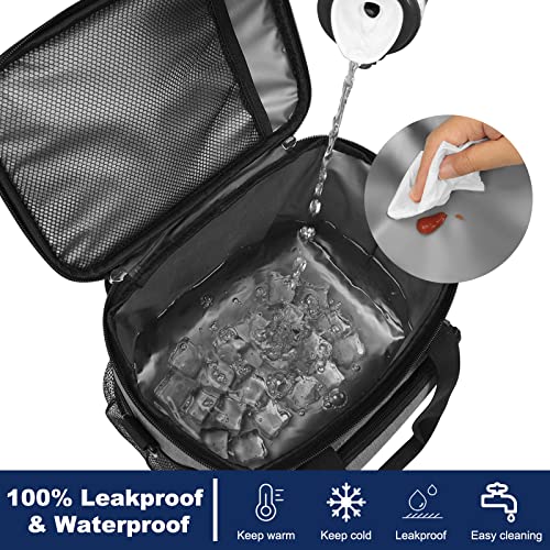 Deosk Lunch Box for Men/Women,Insulated Lunch Bag Cooler Bag,Leak-Proof Large Beach Cooler Adult Lunch Box for Work/Picnic/Travel(M-grey)
