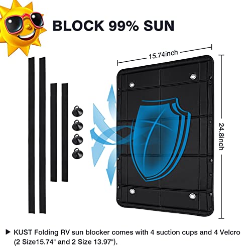 KUST Compatible with RV Door Sunshade Foldable Side Door Window Shade Cover Privacy Camping Travelāfor Most RV Interior Door 15.74 x 24.8