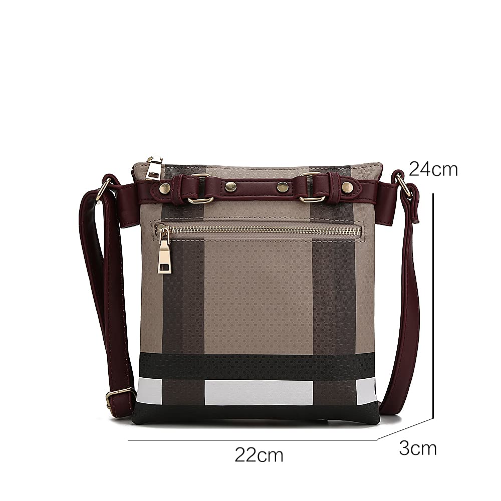 MKF Crossbody Bags for women - Adjustable Shoulder Strap - PU Leather Handbag - Crossover Side Messenger Purse