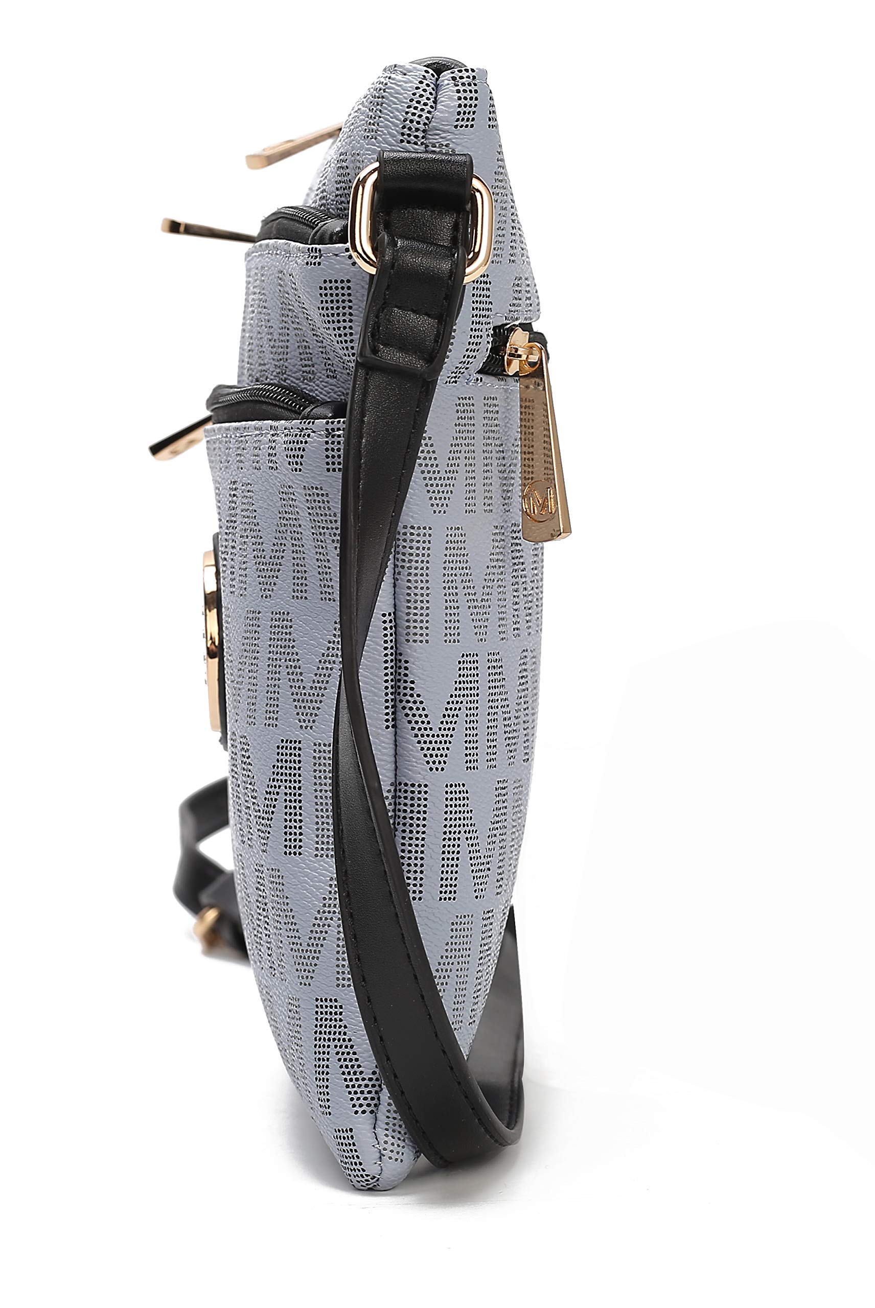 MKF Crossbody Bag for Women β PU Leather Triple Zip Messenger Handbag β Crossover Purse Pocketbook, Shoulder Strap Black