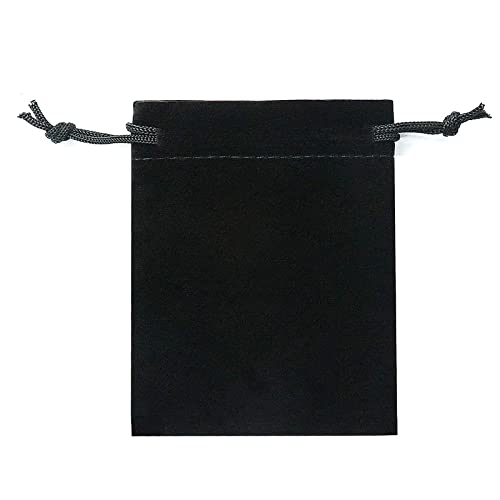 HOSL 200 Pack 4" x 5" Black Velvet Cloth Jewelry Pouch Jewelry Drawstring Bag Necklace Bracelet Earrings Bag Party Favor Bag Goodies Bag Candy Bag Gift Bag Watch Bag Wedding Festival Baby Show Bag