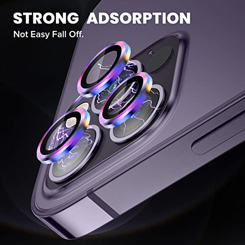 Goton [3+3] for iPhone 14 Pro Max (6.7") iPhone 14 Pro (6.1") 2022 Camera Lens Protector, 9H Tempered Glass Film Anti Scrach Metal Individual Ring Cover Accessories for iPhone 14 Pro Max / 14 Pro