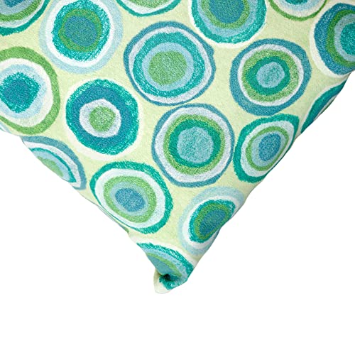 Liora Manne Visions II Puddle Dot Indoor/Outdoor Pillow, 20" X 20" Square, Green