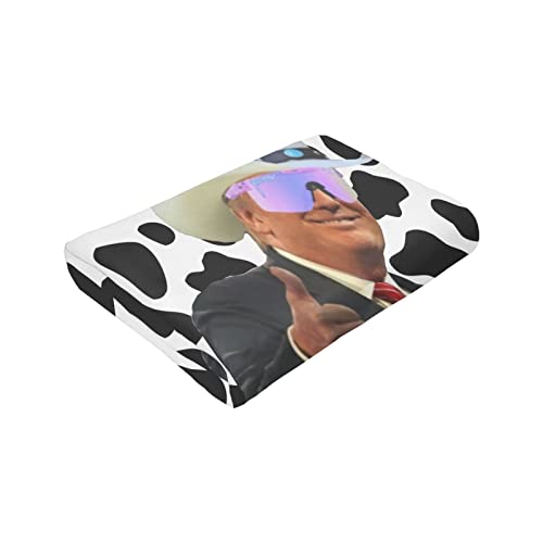Cow Print Cowboy Blanket Throw Blanket Ultra Soft Blankets Warm Lightweight Flannel Blanket 50"x40"
