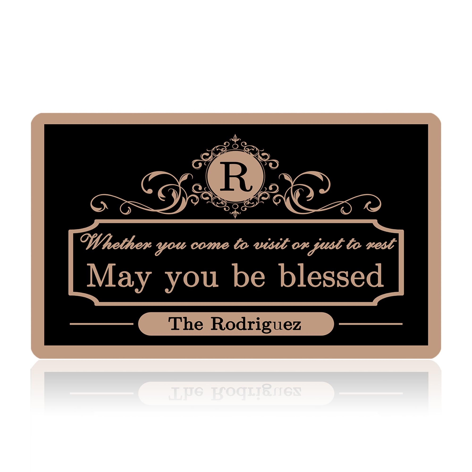 Differ More Customized Monogram Welcome Mats Outdoor for Front Door(Made in USA) - Custom Welcome Door Mats Indoor Entrance with Initial - Low-Profile Floor Mat for Yard(30"x18")