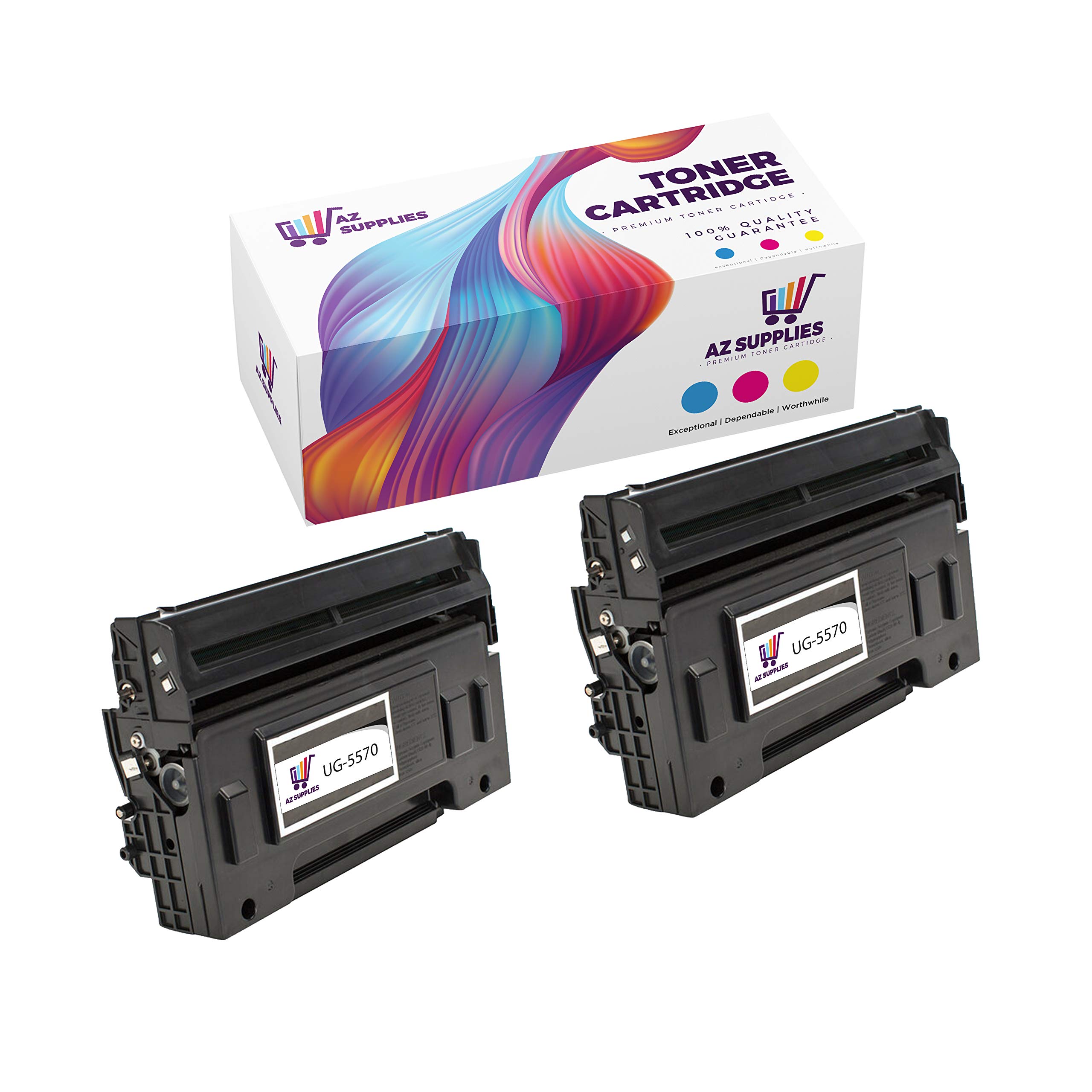 AZ SUPPLIES Compatible Toner Cartridge Replacement for Panasonic UG-5570 UG-5570 UF-7200 UF-8200 Black 2 Packs