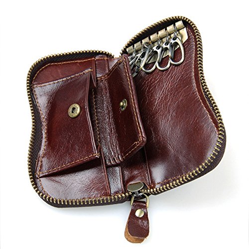 EVERDOSS Women Key Holder Wallet Zipper Around Key Case Pouch