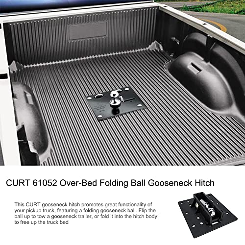 Folding Ball Gooseneck Hitch 61052 30,000 lbs Compatible with Chevrolet Silverado/GMC Sierra/Ford/Dodge Ram and Other Models Black 2-5/16 Inch Ball