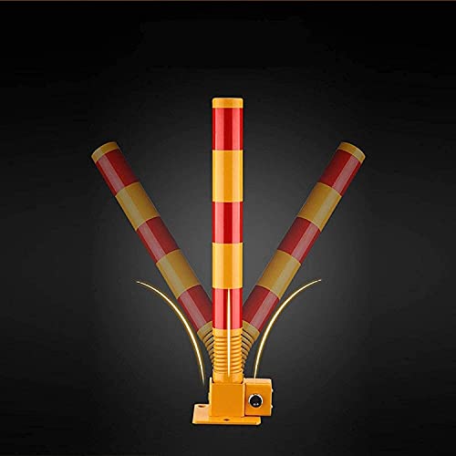 Folding Car Parking Space Lock,with Spring Parking Barrier Post Fold Down Post Barrier Steel Security Posts with Padlock(Yellow 600x70mm)
