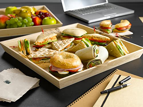 Noah39 Heavy Duty Wooden Tray (Case of 10), PacknWood - Biodegradable Serving Wood Table Trays (17" x 13" x 1.5") 210WOODTRAY39