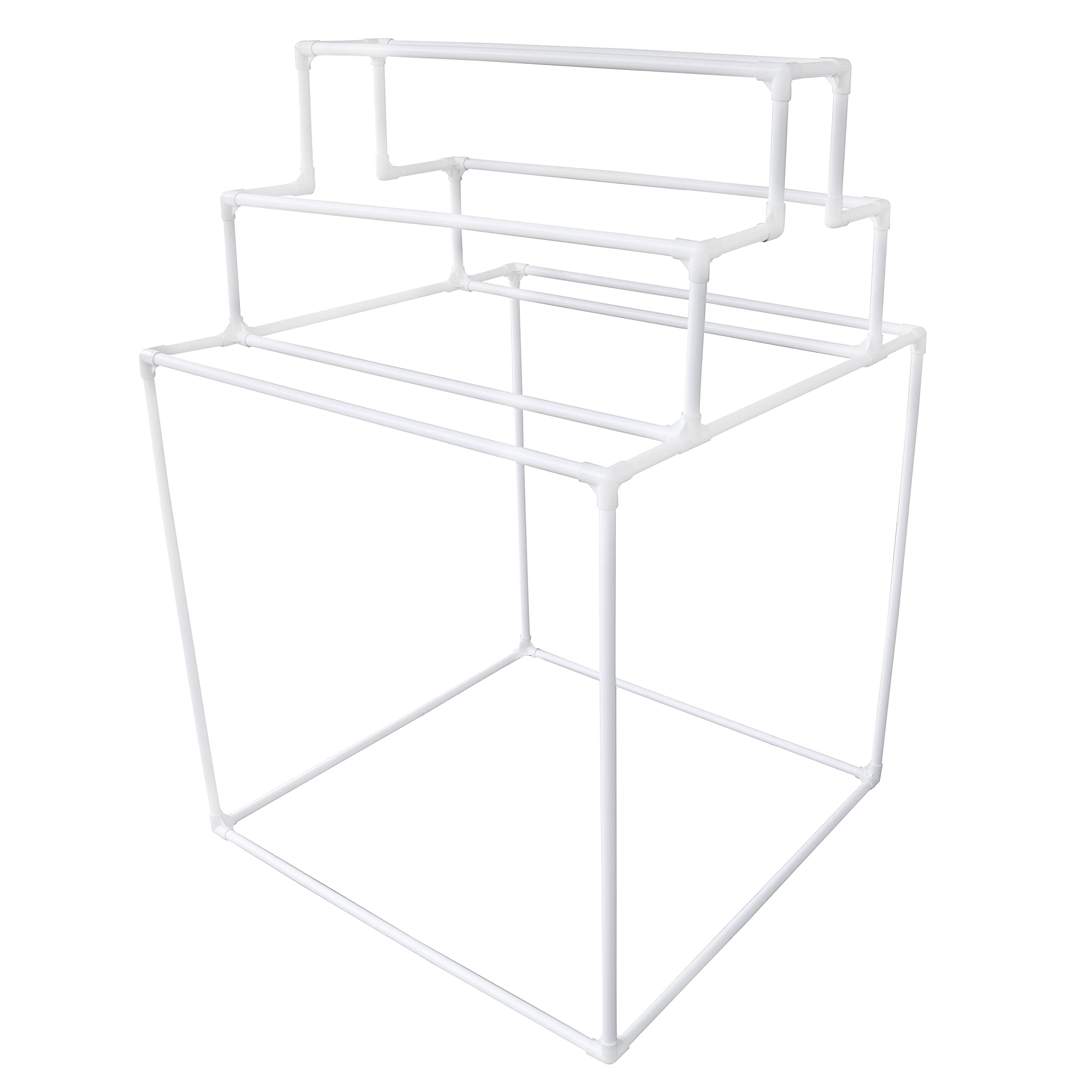 Essentially Yours Pyramid Towel Rack 10 Bar - Dry Wet Towels, Organize Fresh Towels, Poolside Towel Storage Organizer, (35.5" W x 35.5" L x 55" H), White Style 744125