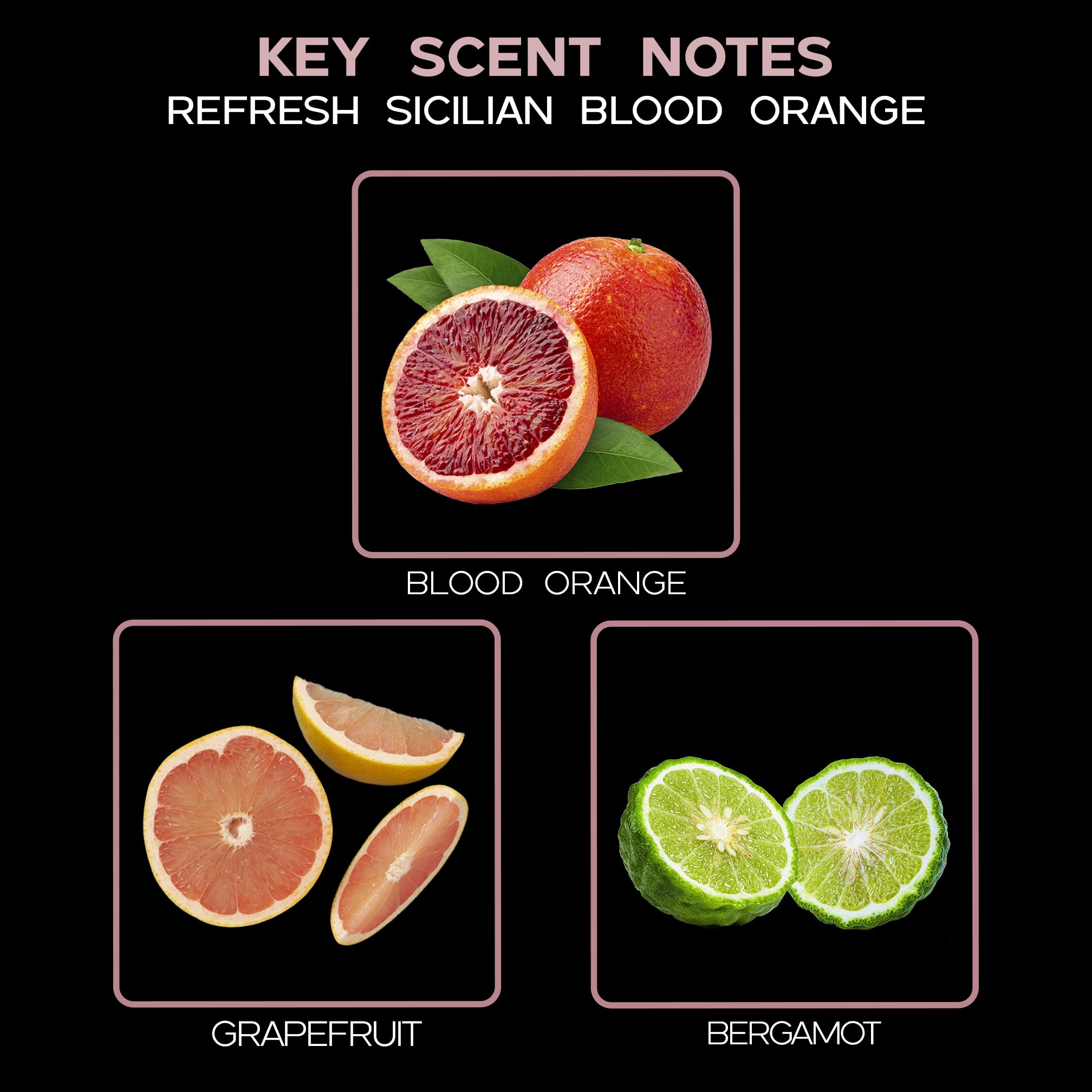 LOVSPA Refresh Sicilian Blood Orange Citrus Essential Oil Reed Diffuser Set with Real Orange Pieces! Aromatherapy Fragrance Room Air Freshener