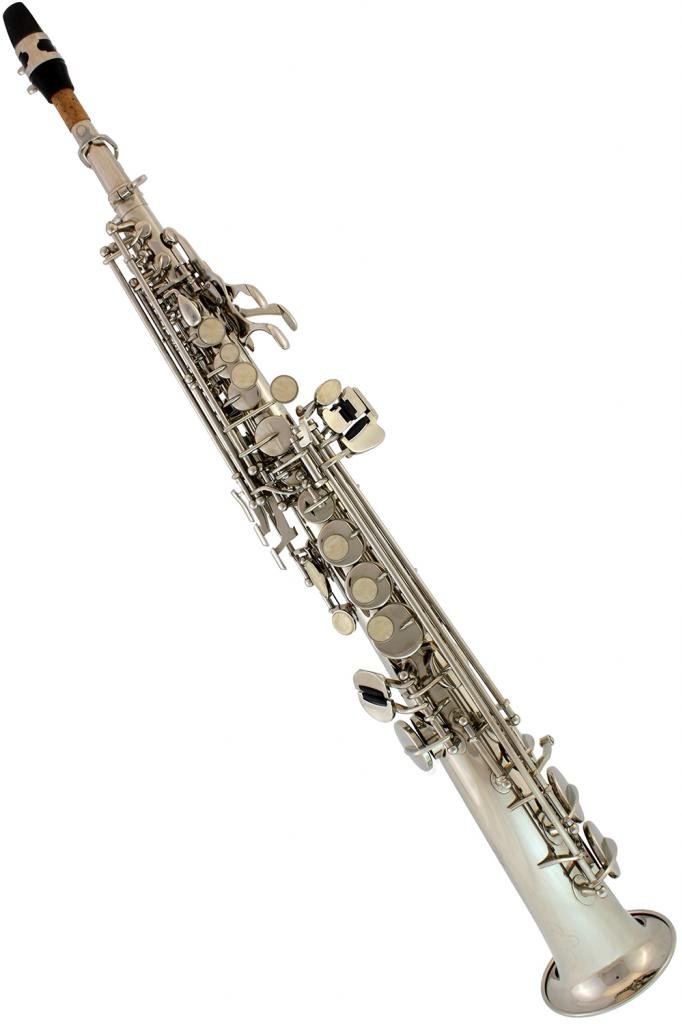 Lazarro Silver Nickel Bb B-Flat Straight Soprano Saxophone Sax Lazarro+11 Reeds,Care Kit~24 COLORS Available-300-NK