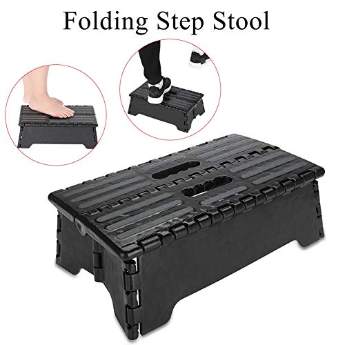 Folding Step Stool, Mobility Step Stool Footstool Sturdy Enough to Support Adults and Safe Enough for Kids, Foldable Ladder Storage Stool for Kitchen,Toilet,Camping, Travel ect
