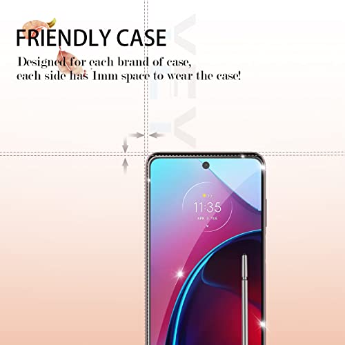 Moto G Stylus 2022 4G/5G Tempered Glass Screen Protector By YEYEBF, [ 2 Pack] [Anti-scratch] [3D Glass] [Case-Friendly] Screen Protector
