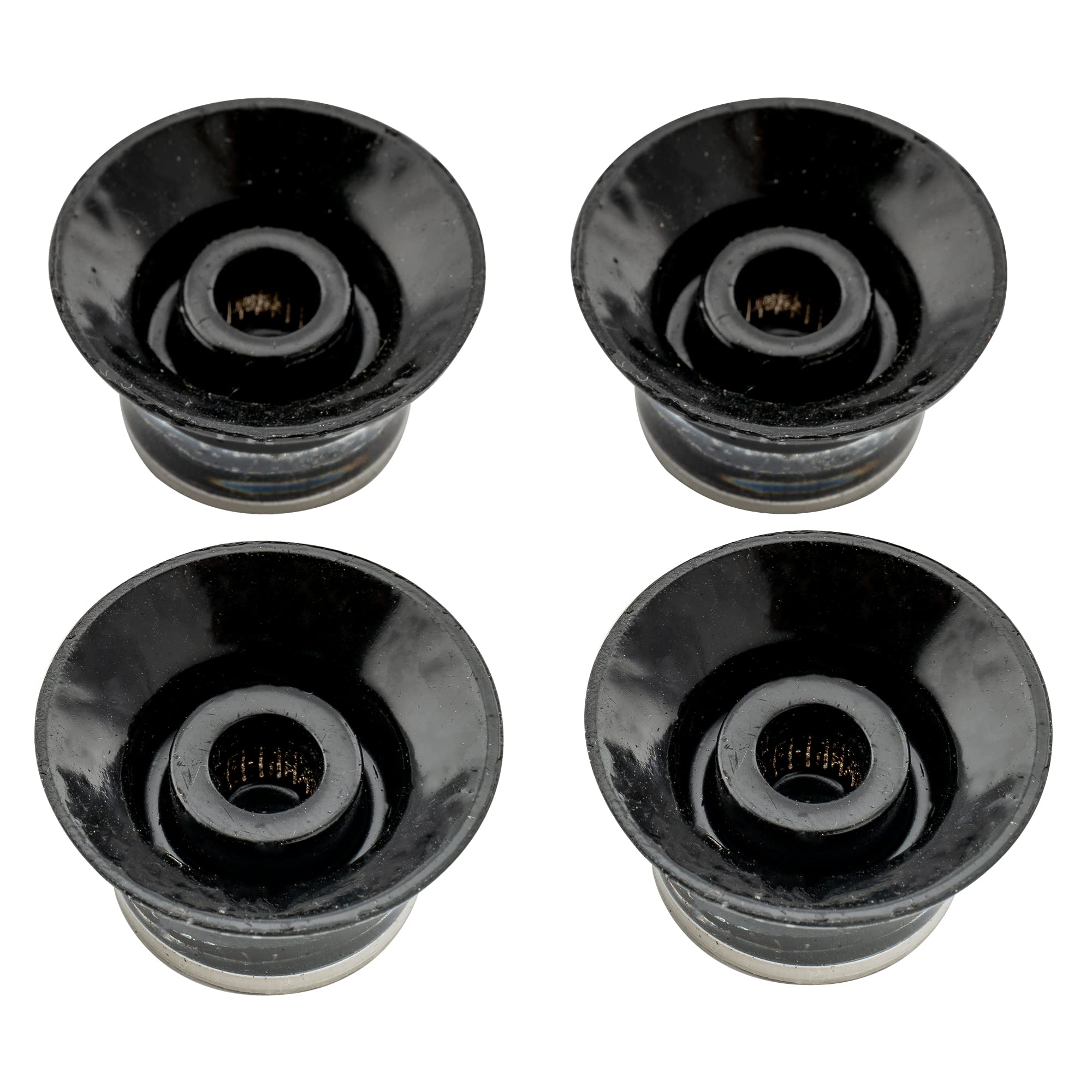 Musiclily Pro Metric Size Guitar Reflector Knobs Top Hat Bell 2 Volume 2 Tone Knob Set for Epiphone Les Paul SG Electric Guitar Asia Import Guitar Bass Split Shaft Pots, Black with Gold Top