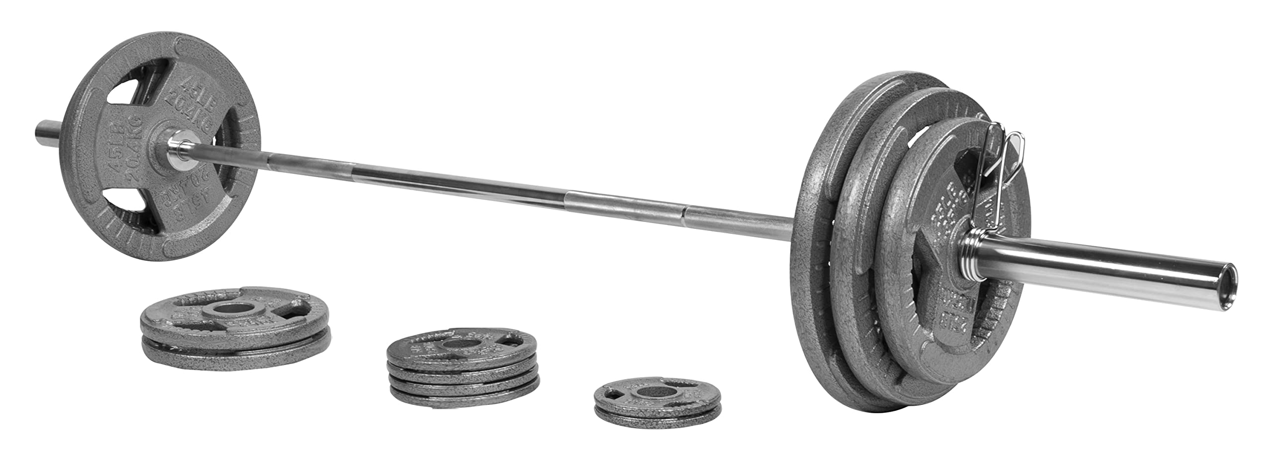 BalanceFrom Cast Iron Olympic Weight Including 7FT Olympic Barbell, 300-Pound Set, Multiple Packages