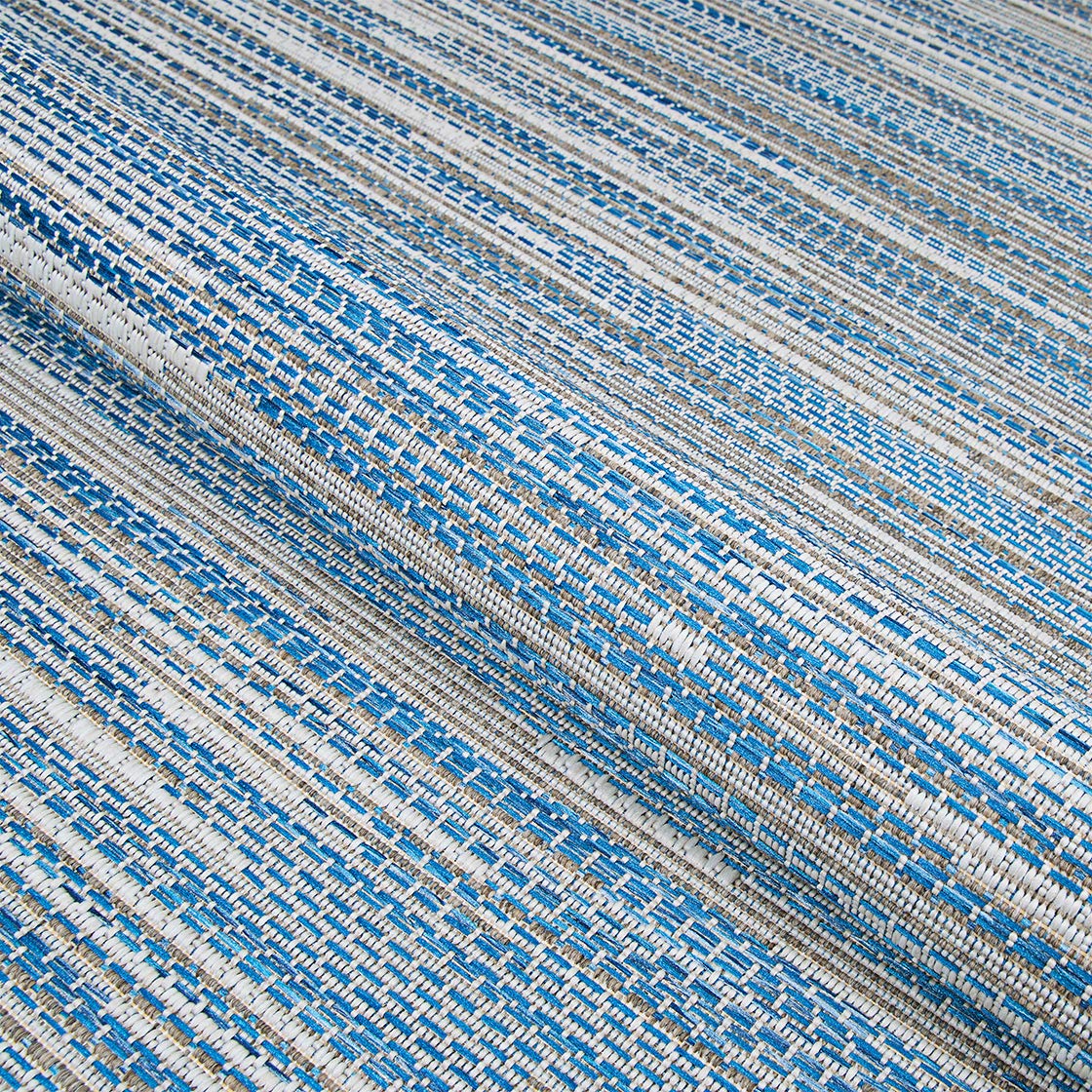 Couristan Monte Carlo Coastal Breeze Ocean-Champagne Indoor/Outdoor Area Rug, 2' x 3'7"