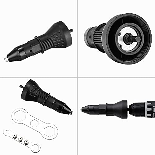 DEKOPRO Rivet Gun for Cordless Drill Riveter Electric Rivet Nut Gun Riveting Tool Cordless Riveting Drill Adaptor Insert Nut Tool