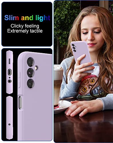 Foluu Silicone Case for Samsung Galaxy A14 5G, Liquid Gel Rubber Bumper Case with Soft Microfiber Lining Cushion Slim Hard Shell Shockproof Protective Cover for Galaxy A14 5G 2023 (Purple)