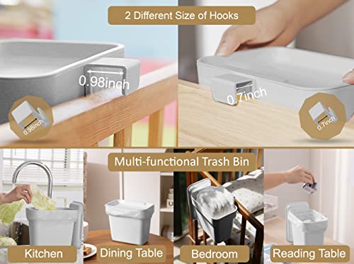 COZIMORE Small Trash Can,0.66 Gal/2.5L,Cabinet Trash Can,Kitchen Garbage Can Outside The Cabinet,Small Garbage Can with Lid,Food Waste Bin for Kitchen Gray
