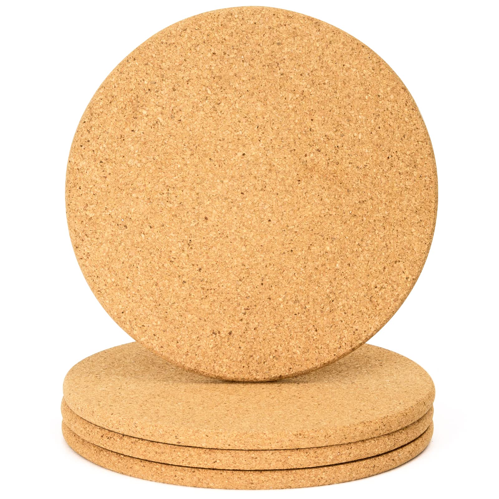 Cork Trivet, High Density Thick Cork Coaster Set for Hot Dishes and Hot Pots, 4 Pack 8 Inch Heat Resistant Multifunctional Cork Board, Hot Pads for Table and Countertop