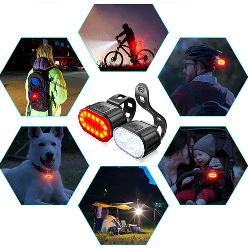 Bike Lights for Night Riding Rechargeable Set with IPX6 Waterproof,Cymtkbr Front and Back Led Bicycle Lights for Night Safety Cycling
