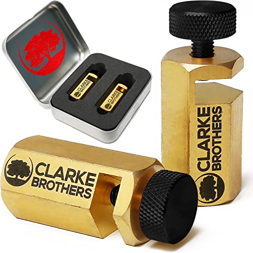 Clarke Brothers Stair Gauge â 2pcs Stair Tread Gauge for Conventional Framing Square or Carpentry Square â Heavy-Duty Brass Stair Gauge Set â Large Knob Size â Long Brass Body