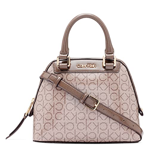 Calvin Klein Clara Mini Satchel Crossbody, Almond/Taupe/Modern Taupe