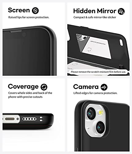 GOOSPERY Magnetic Door Bumper Compatible with iPhone 13 Mini Case, Card Holder Wallet Case, Easy Magnet Auto Closing Protective Dual Layer Sturdy Phone Back Cover, Black
